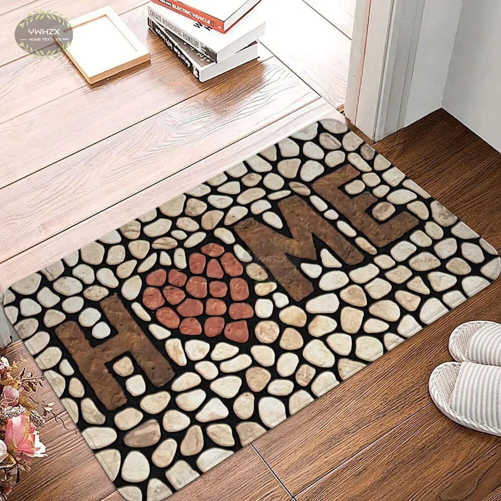 3D Cobblestone Welcome Mat Home Entrance Doormat For Living Room ...