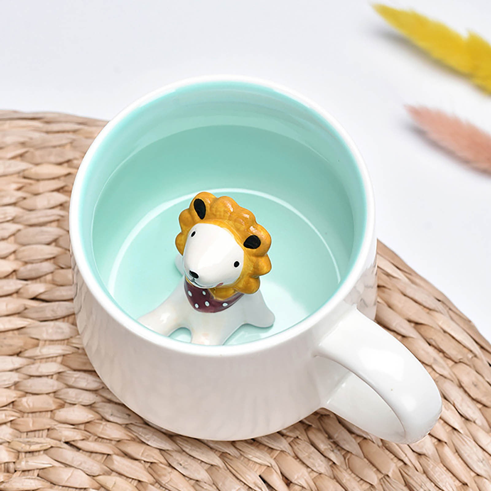 3D Coffee Mug Cute Animal Inside Cup Cartoon Ceramics Figurine Teacup ...