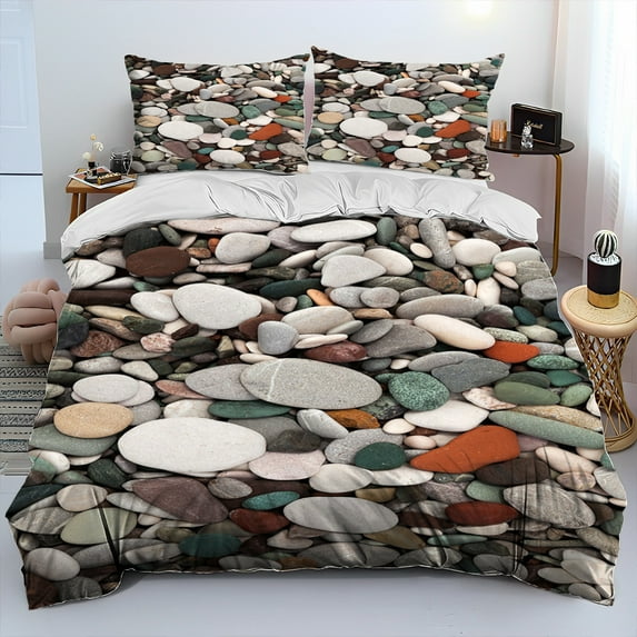 3D Color St Pebble Comforter Bedding Set Duvet Cover Bed Set Quilt ...