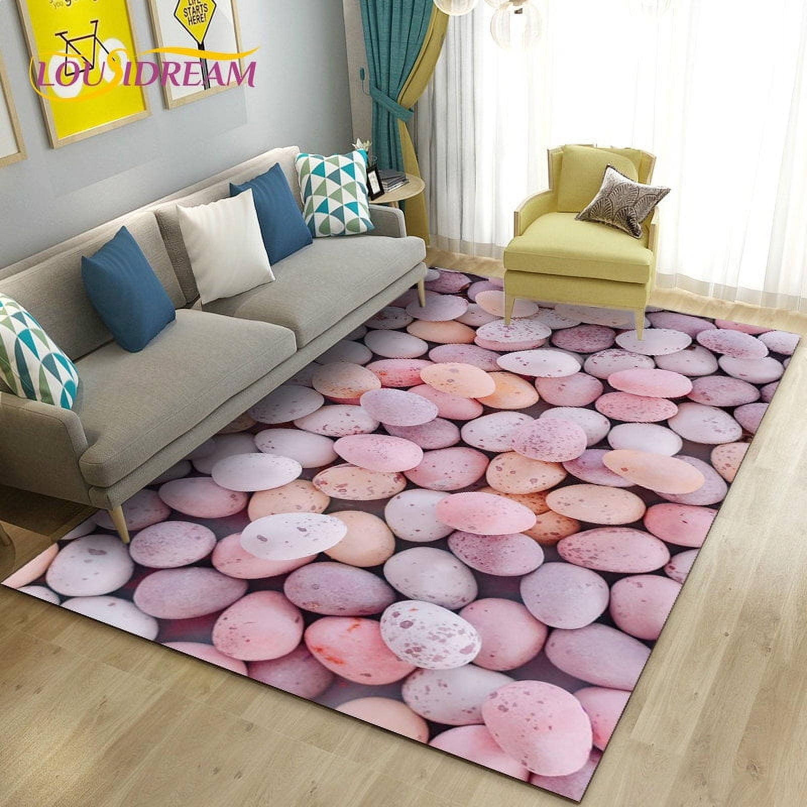 3D Colorful Cobblestone Area Rug Carpet Rug for Living Room Bedroom ...