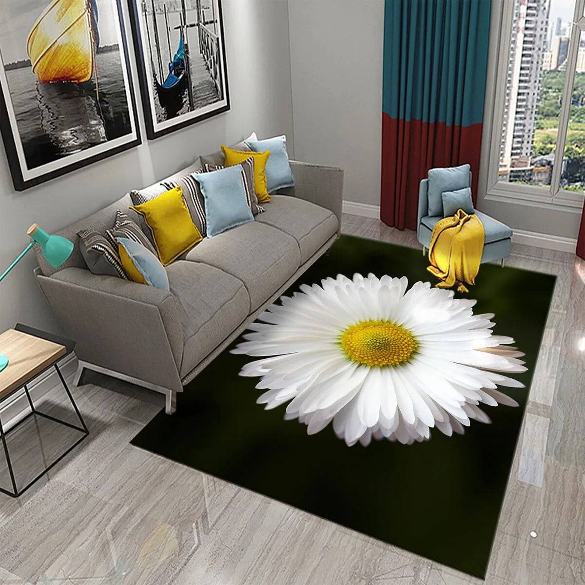 3D Colorful Fresh Flower Carpet for Kitchen Carpet with Romantic Floral ...