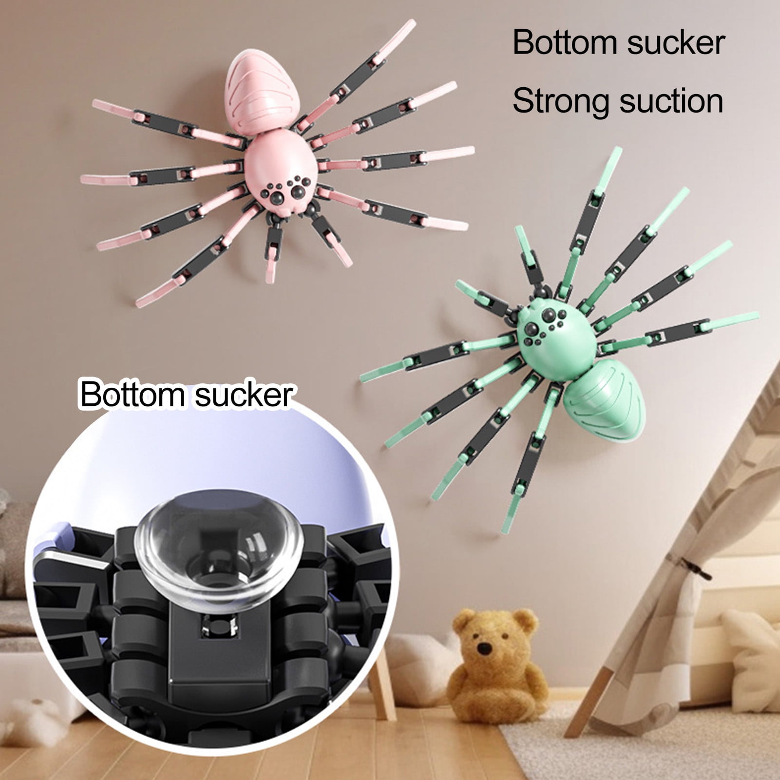 3D Colorful Giant Spider Figurine Movable Joints Spider Model Realistic ...