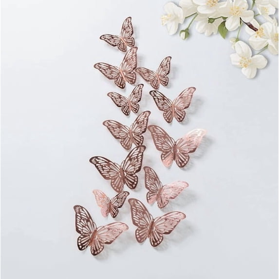 3D Colorful Hollow Butterfly Wall Stickers - Double Layered Home Decor ...