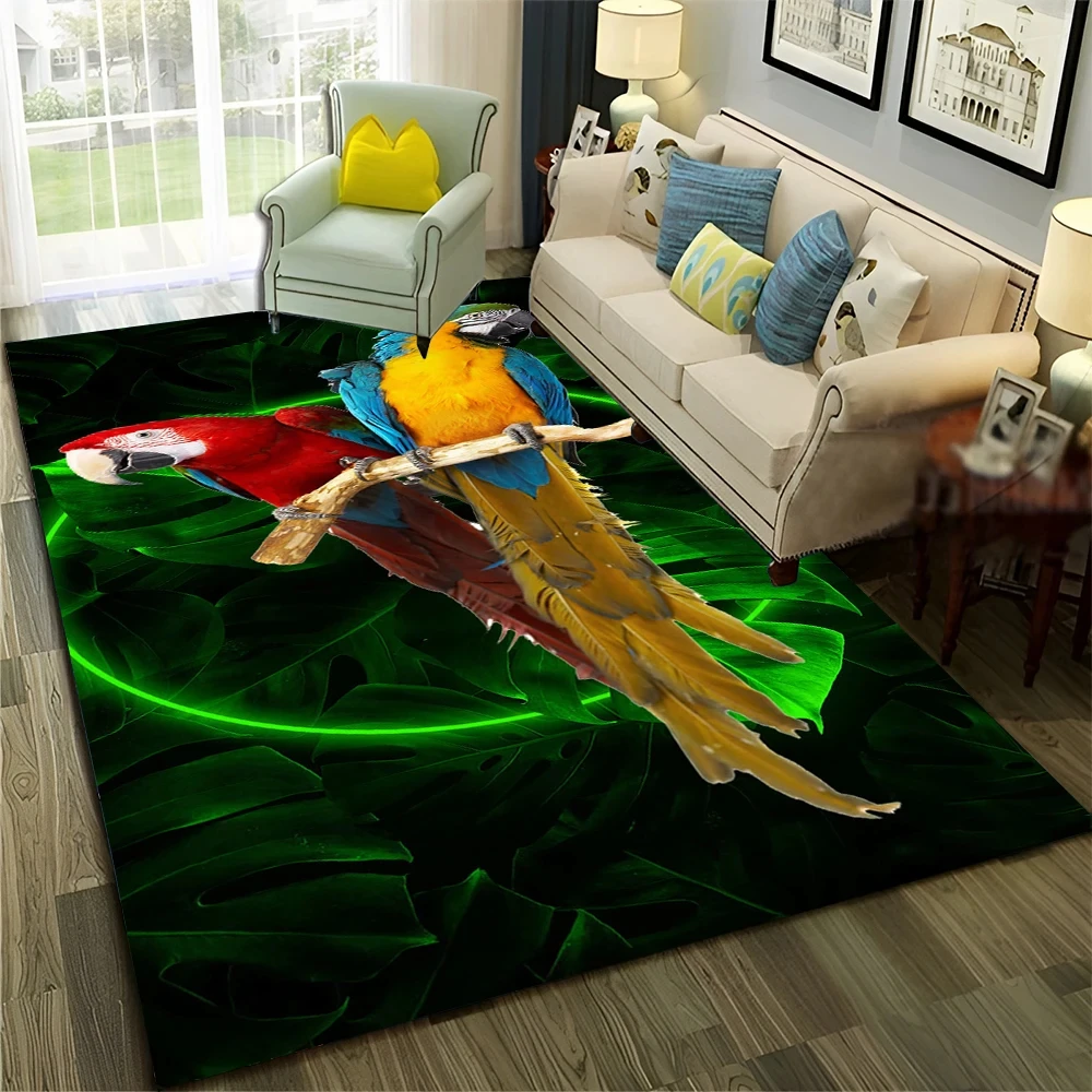 3D Colorful Macaws Parrot s Carpet for Home Living Room Bedroom Sofa ...