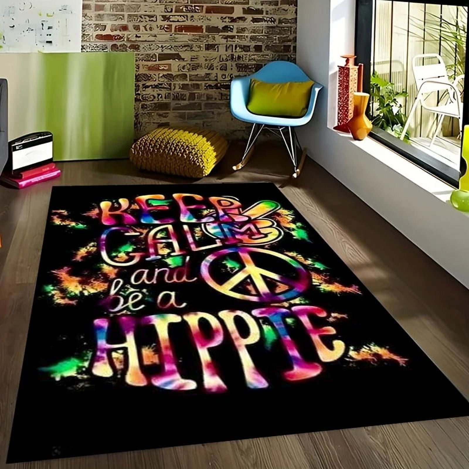 3D Colorful Peace Carpet for Bathroom Kitchen Door Entrance Mats Non ...