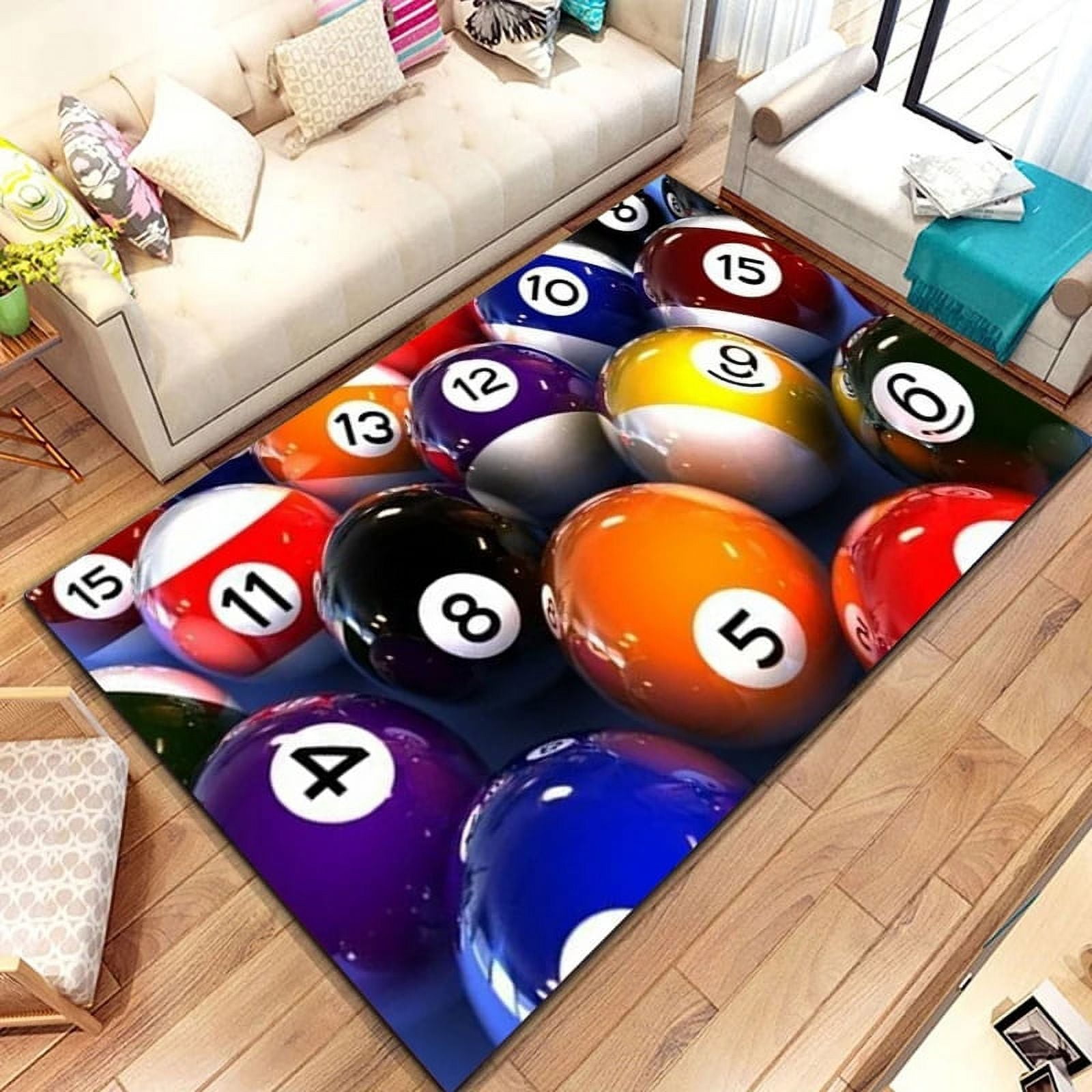 3D Colorful Snooker Billiard Carpet Ball Sports Area Rug for Living ...