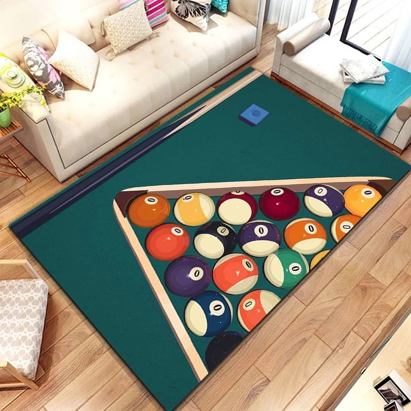 3D Colorful Snooker Billiard Carpet Ball Sports Area Rug for Living ...
