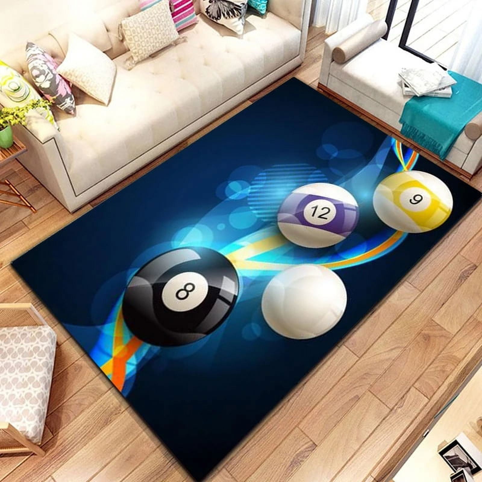 3D Colorful Snooker Billiard Carpet Ball Sports Area Rug for Living ...
