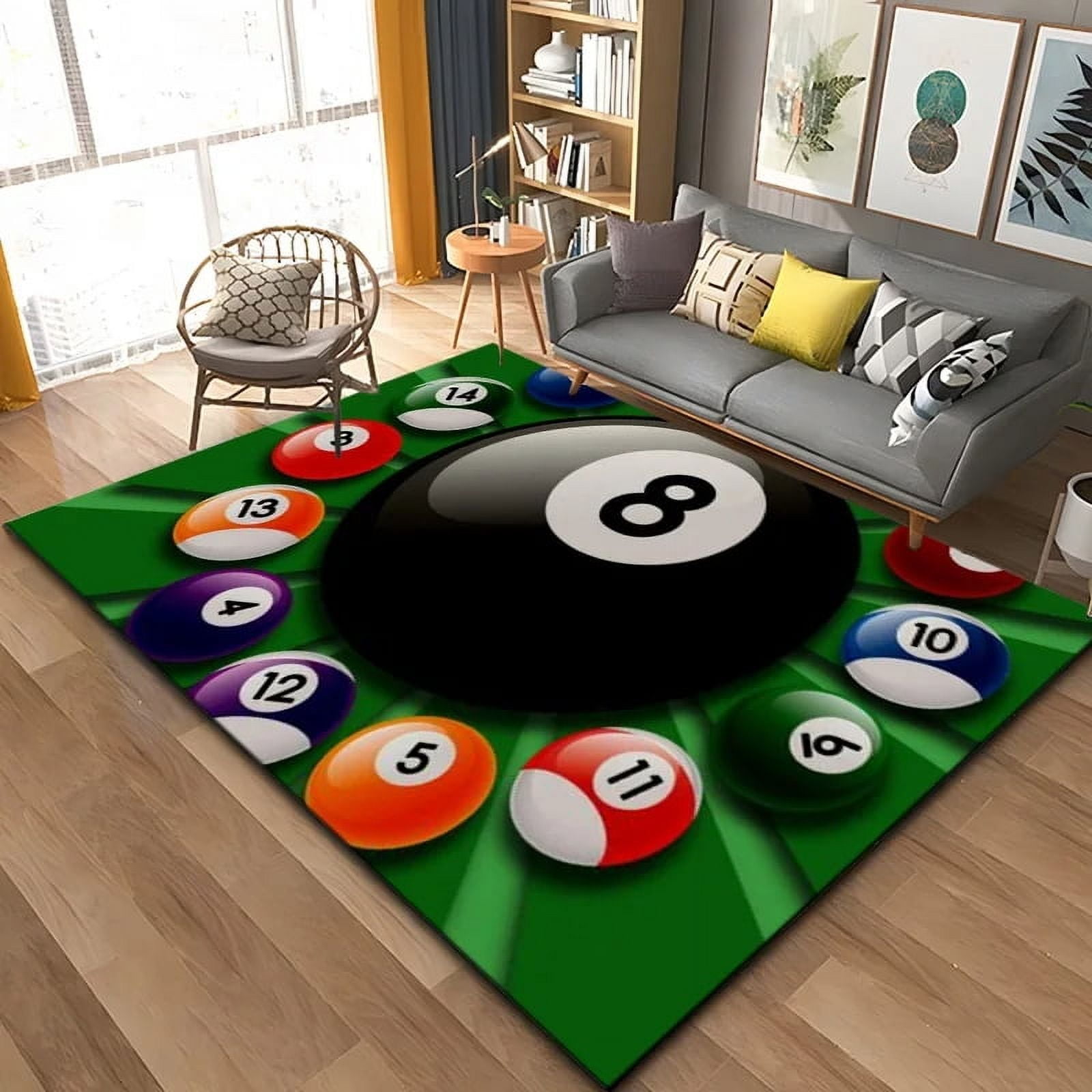 3D Colorful Snooker Billiard Carpet Ball Sports Area Rug for Living ...