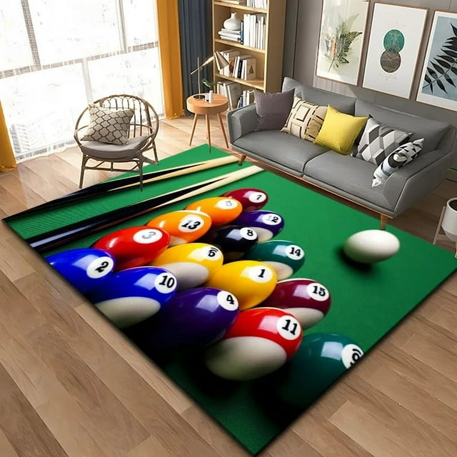 3D Colorful Snooker Billiard Carpet Ball Sports Area Rug for Living ...