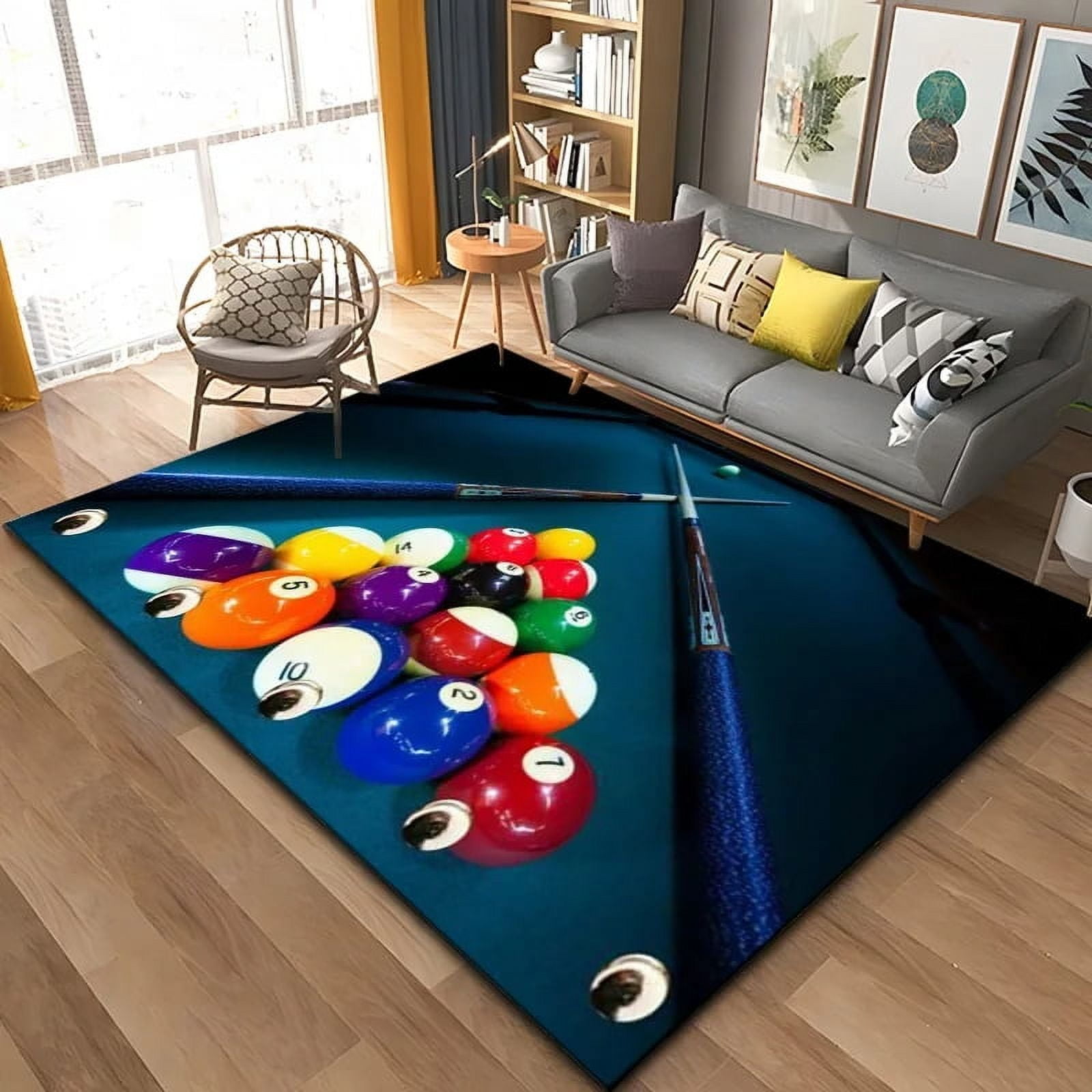 3D Colorful Snooker Billiard Carpet Ball Sports Area Rug for Living ...