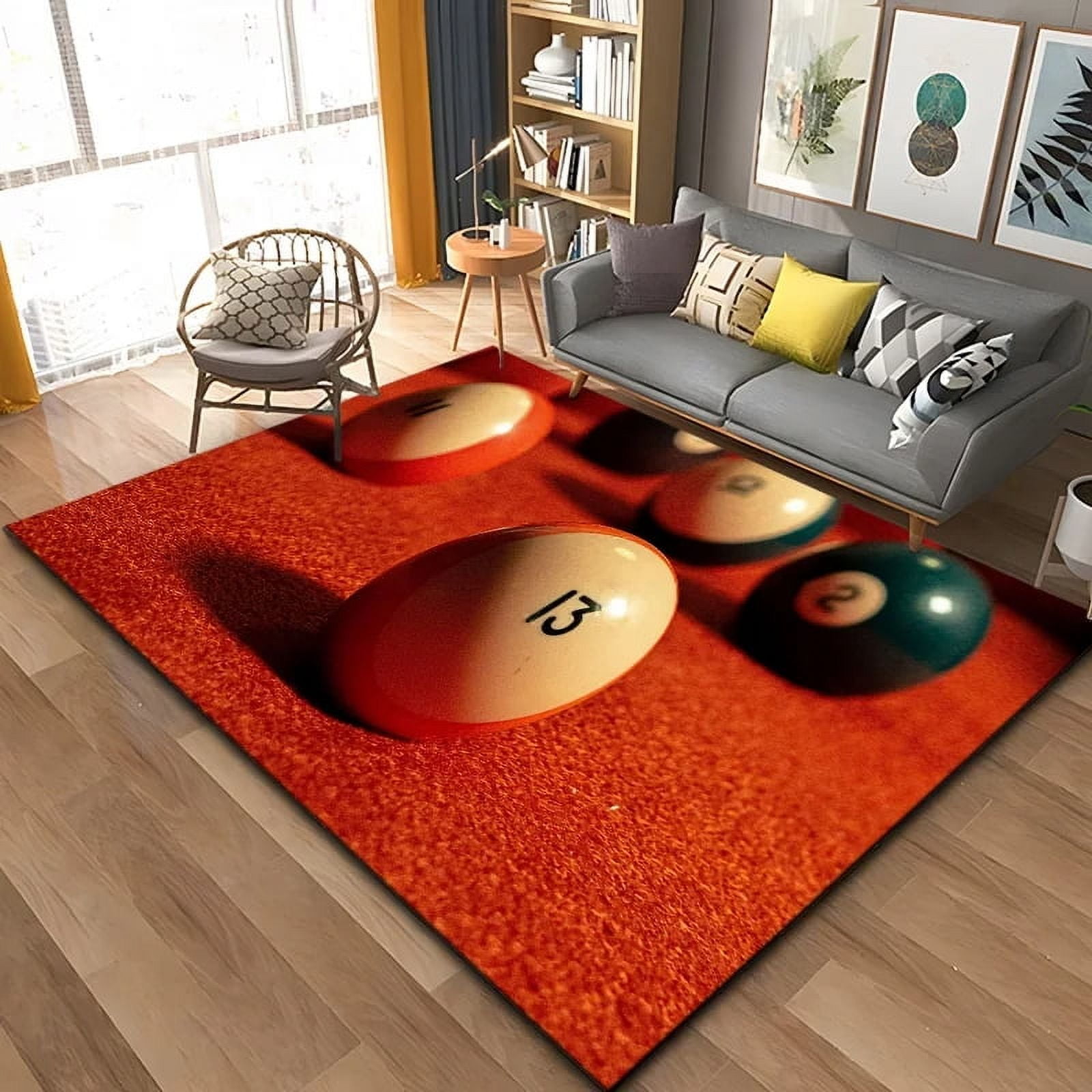 3D Colorful Snooker Billiard Carpet Ball Sports Area Rug for Living ...