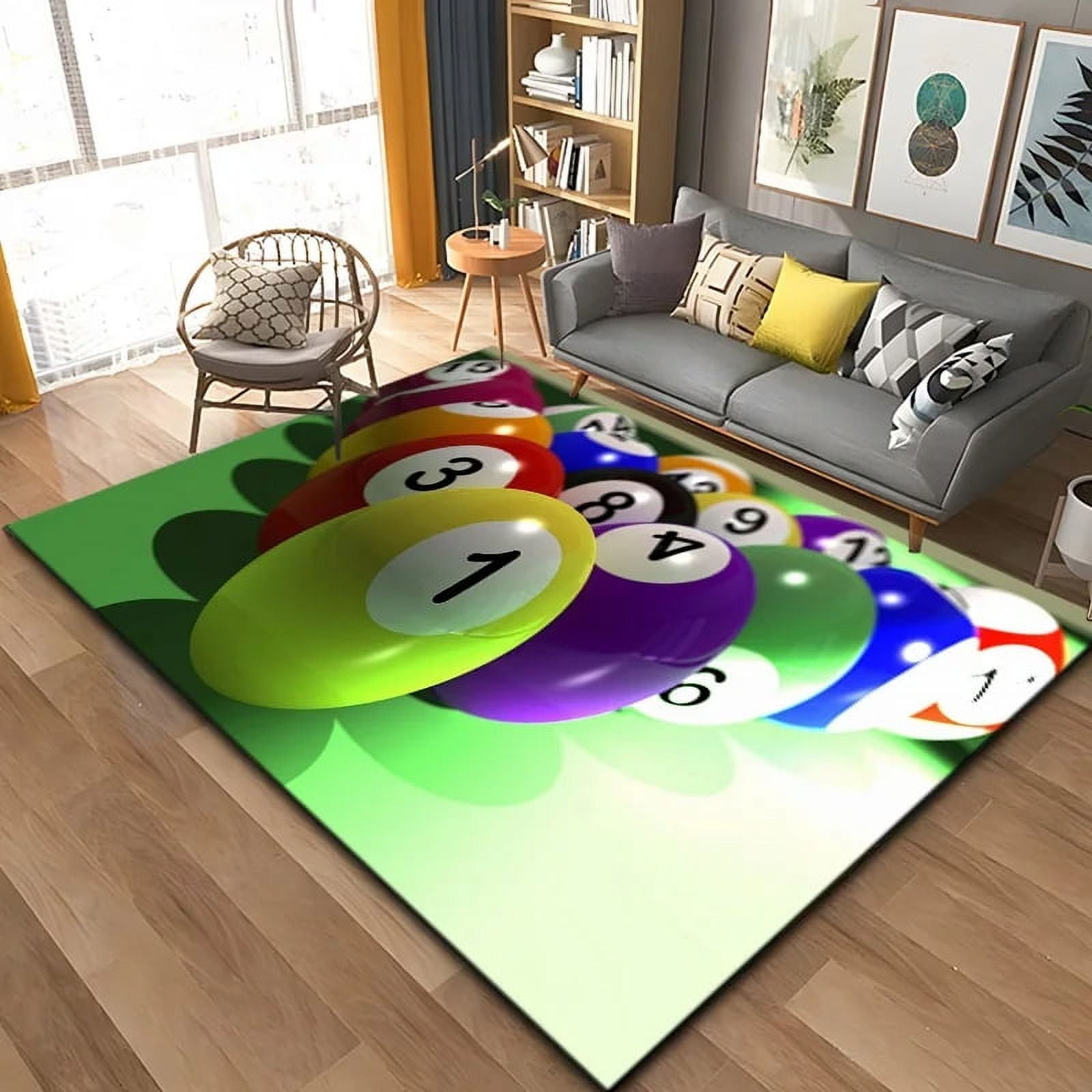 3D Colorful Snooker Billiard Carpet Ball Sports Area Rug for Living ...