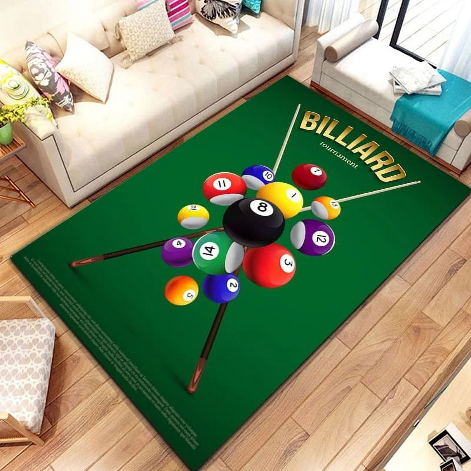 3D Colorful Snooker Billiard Carpet Ball Sports Area Rug for Living ...