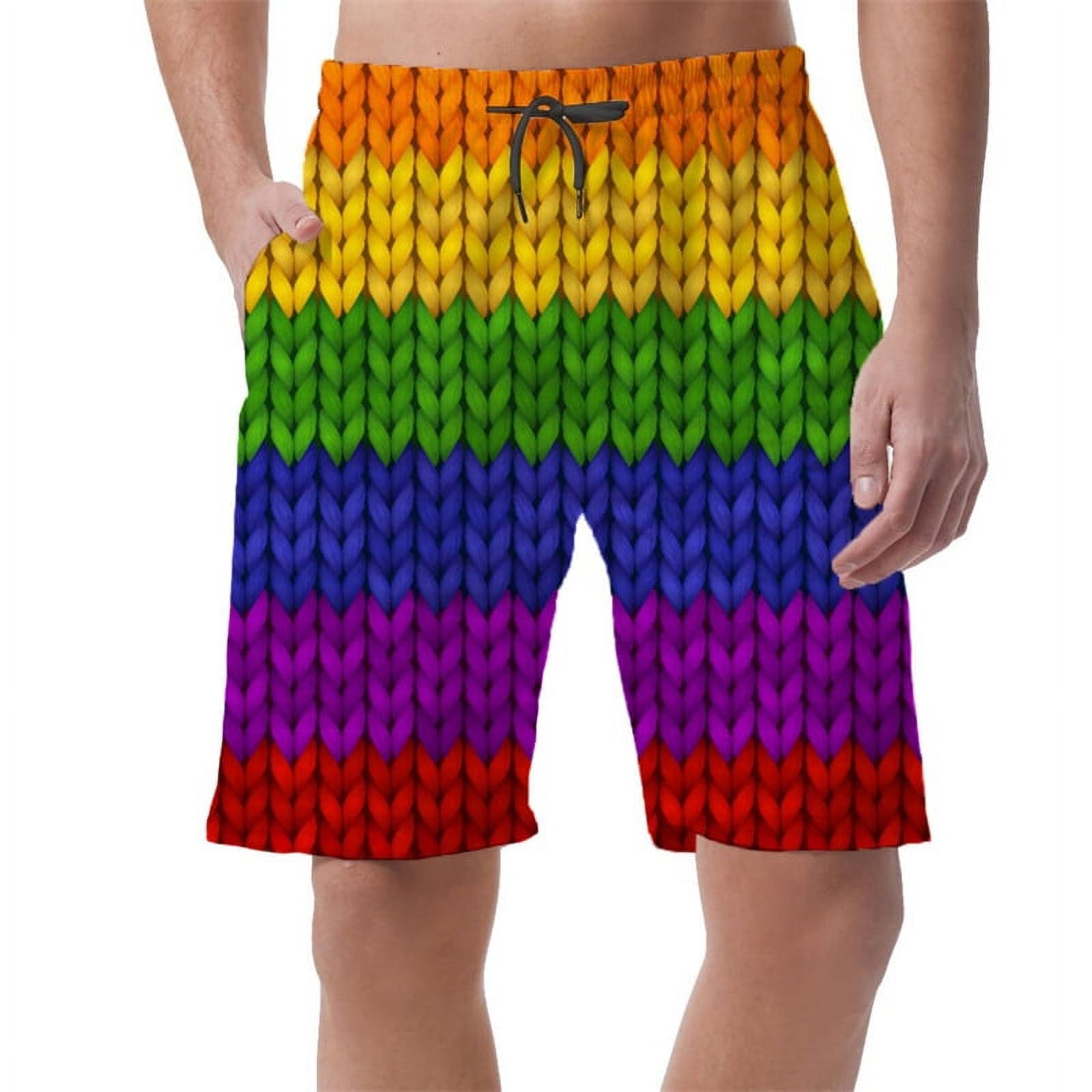 3D Colorful Stripe Printed Shorts Pants for Men Clothing Hip Hop y2k ...