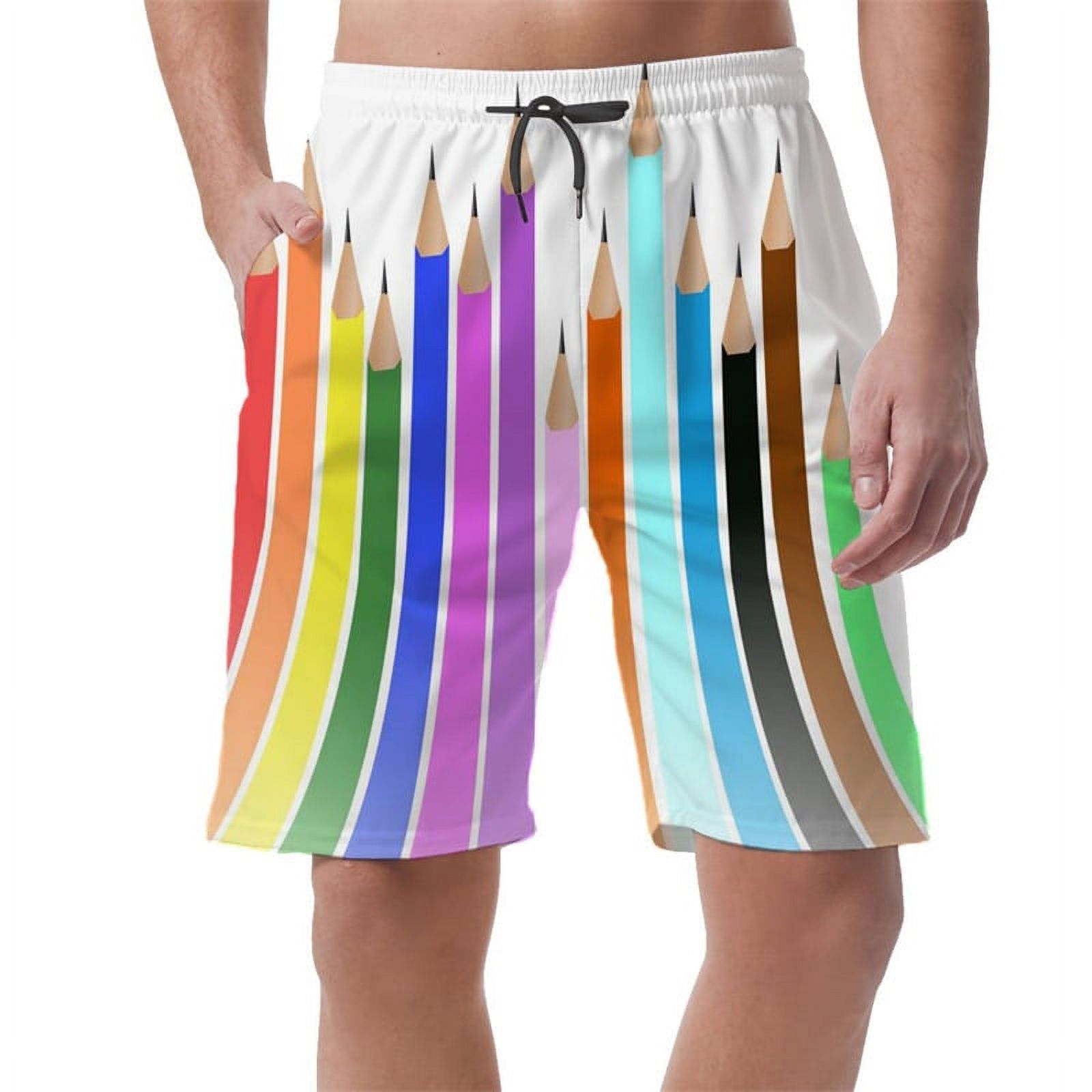 3D Colorful Stripe Printed Shorts Pants for Men Clothing Hip Hop y2k ...