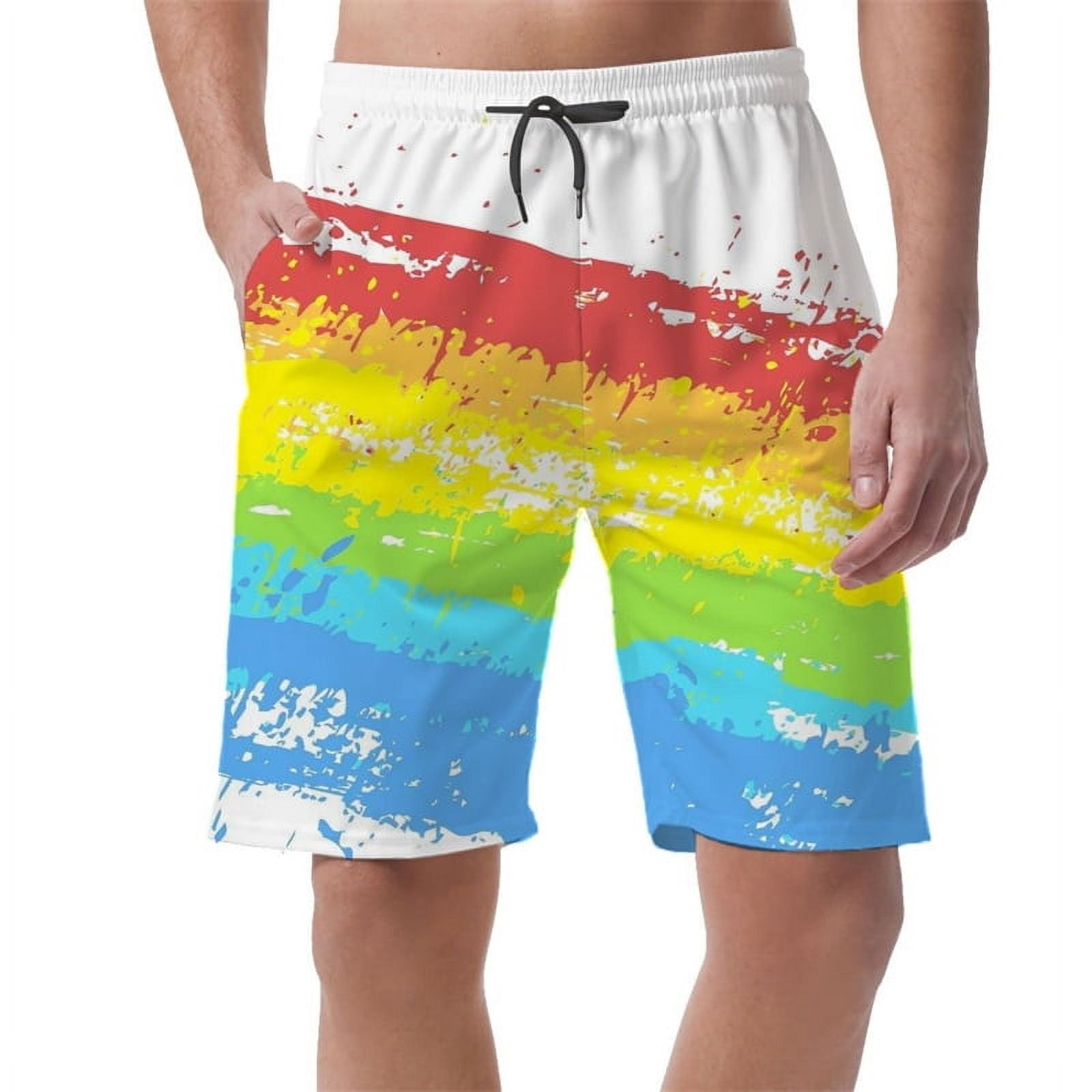 3D Colorful Stripe Printed Shorts Pants for Men Clothing Hip Hop y2k ...