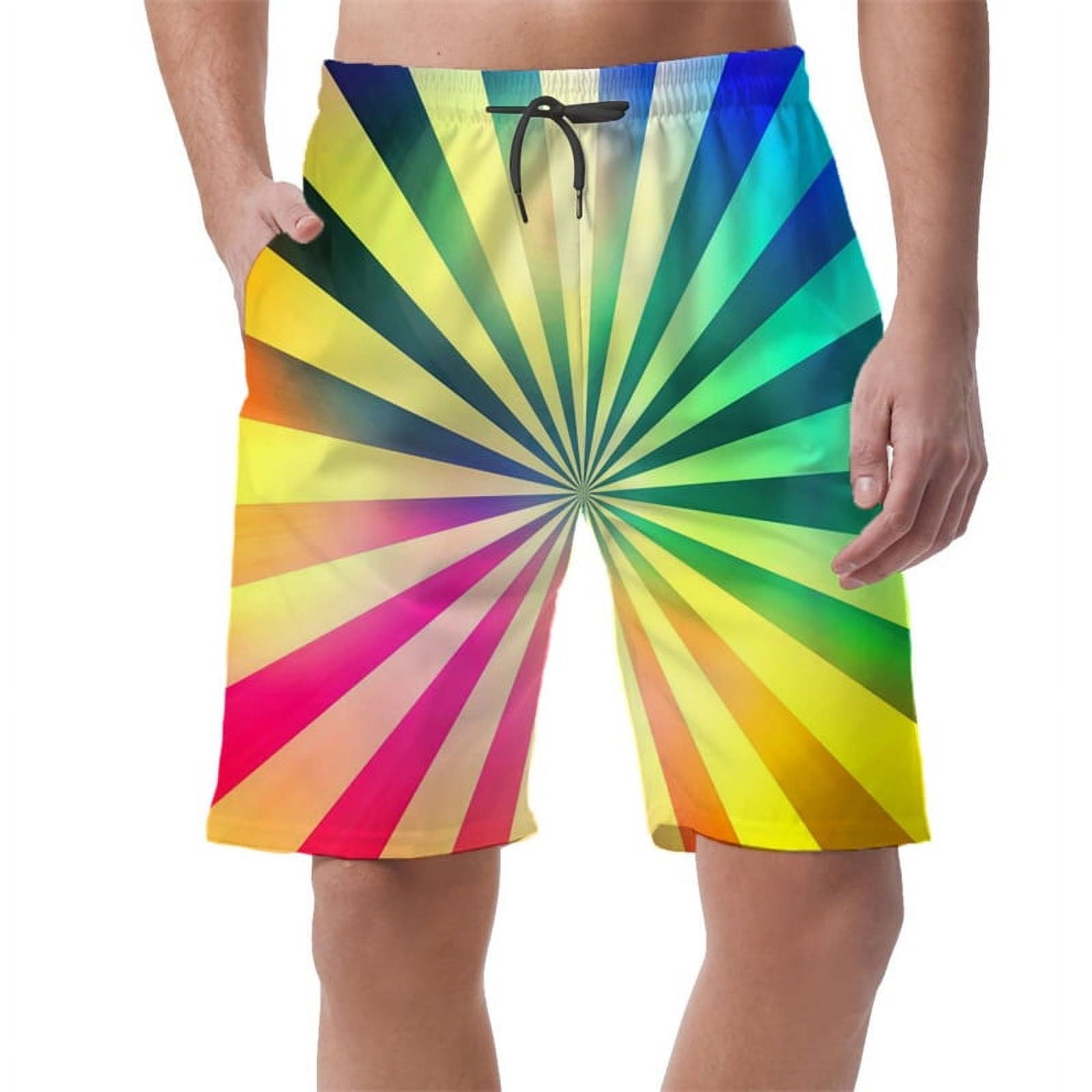 3D Colorful Stripe Printed Shorts Pants for Men Clothing Hip Hop y2k ...