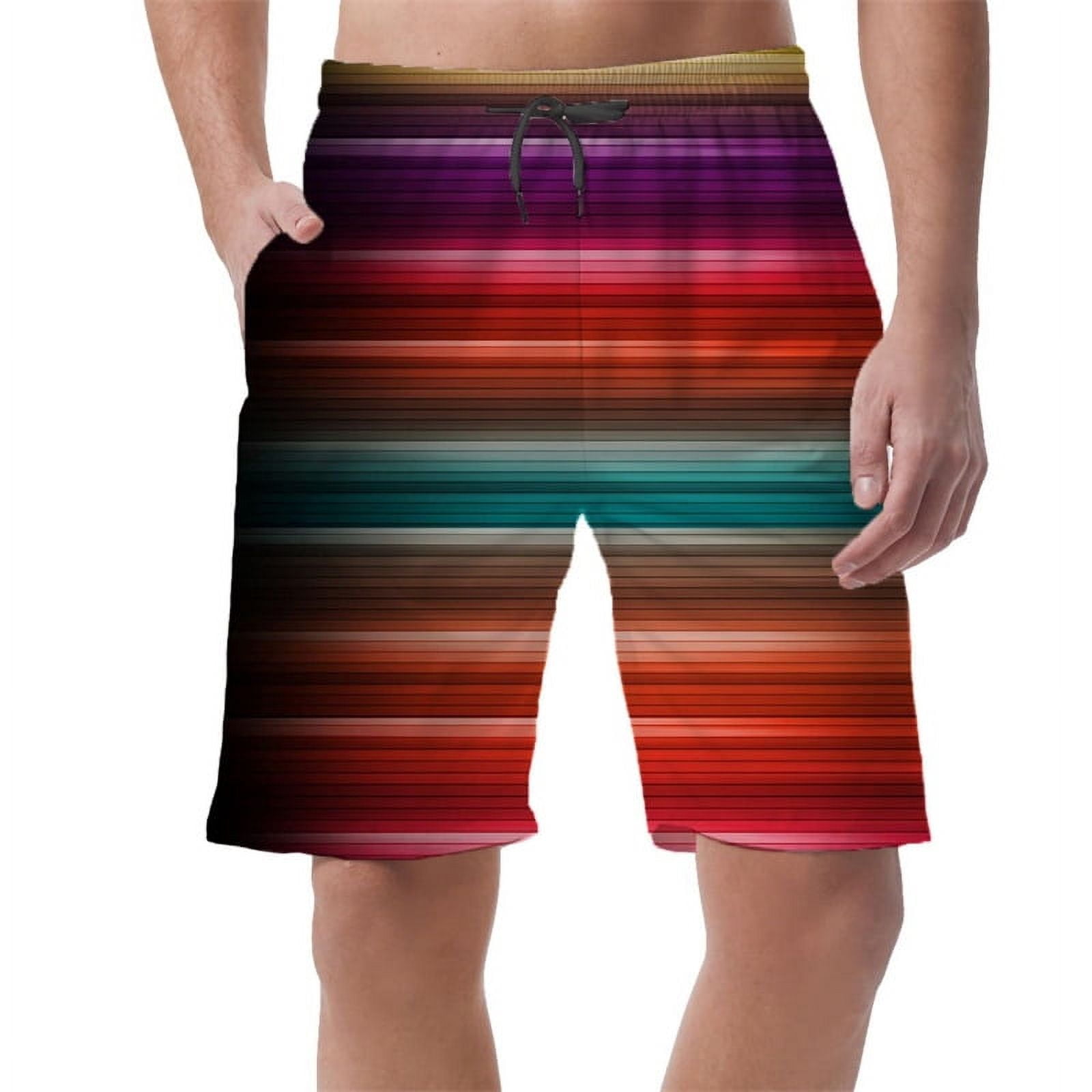 3D Colorful Stripe Printed Shorts Pants for Men Clothing Hip Hop y2k ...