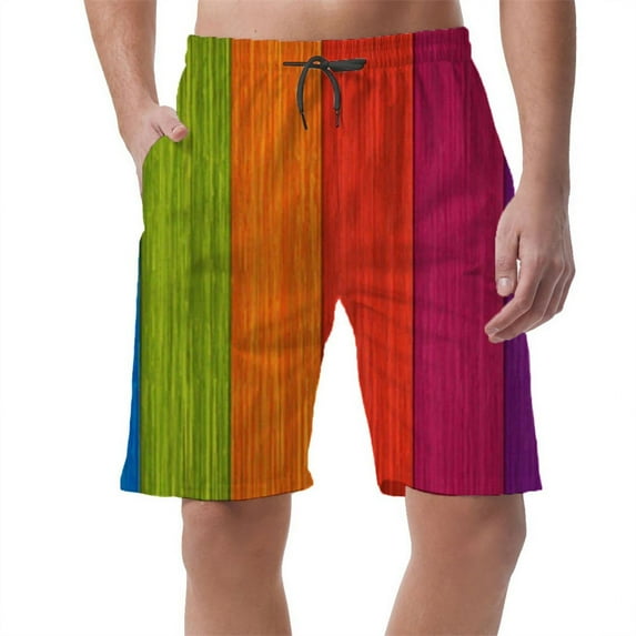 3D Colorful Stripe Printed Shorts Pants for Men Clothing Hip Hop y2k ...