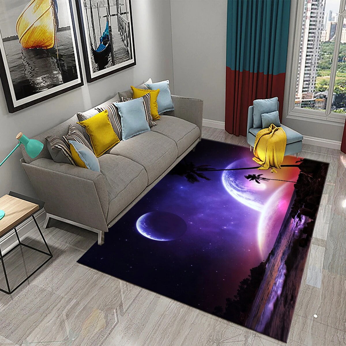 3D Colorful Universe Space Planet Carpet Outer Space Floor Mat Galaxy ...