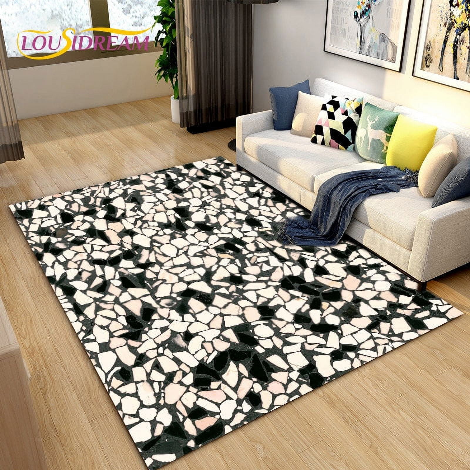 3D Colour Crushed St Path Gravel Area Rug Large Carpet Rug for Living ...