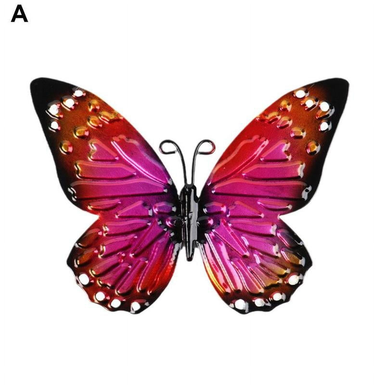 3D Coloured Butterfly Outdoor Wall Art Garden Metal Decorative Gift ...