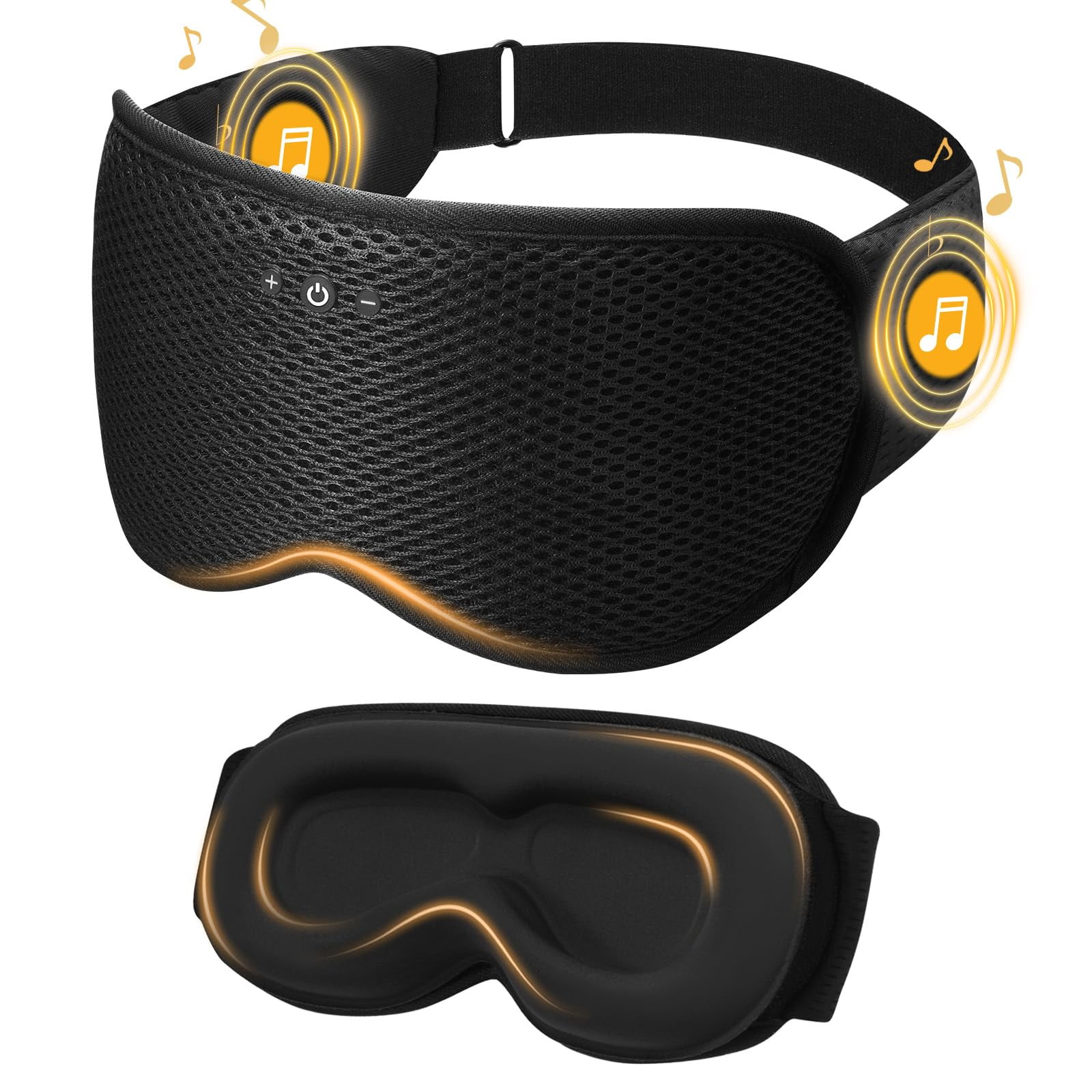 3D Contoured Sleep Mask with Bluetooth Headphones, Eye Masks for Sleep ...