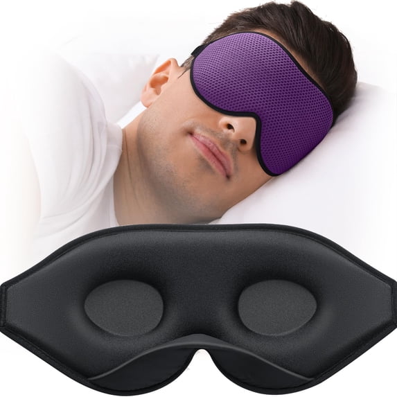 3D Contoured Sleep Mask for Side Sleepers, 100% Light Blocking Eye Mask ...