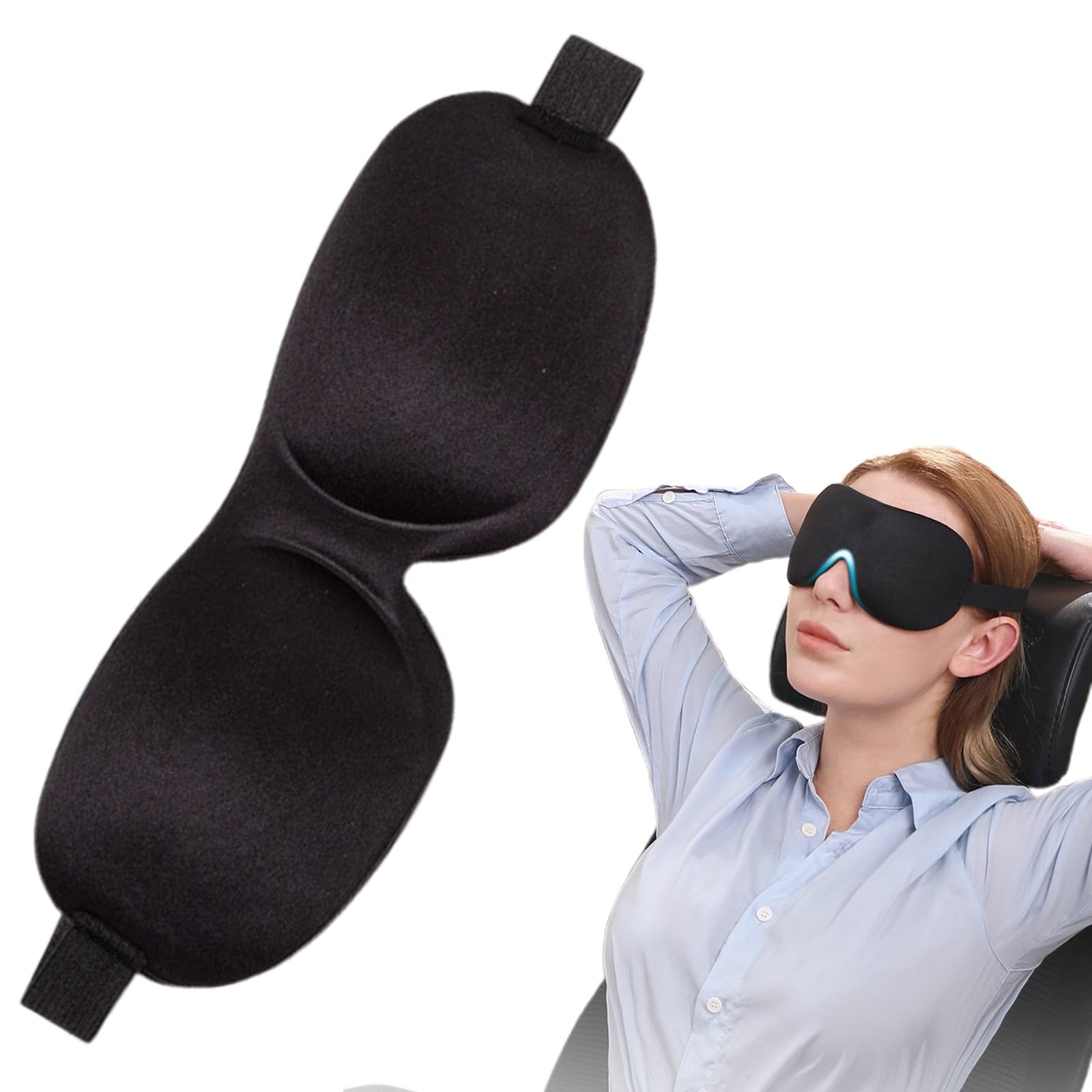 3D Contoured Sleep Mask for Deep Rest, Light Blocking Eye Mask with ...