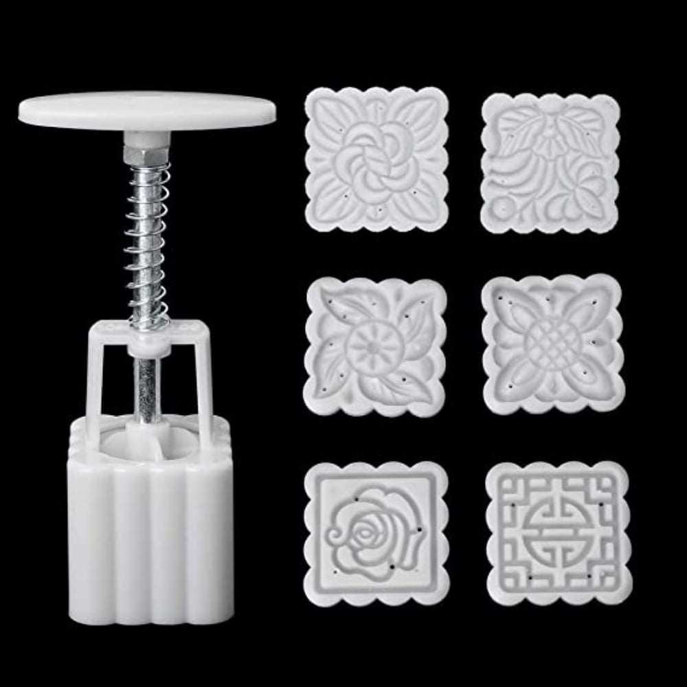 3D Cookie Cutter Press Flower Moon Cake Mold with Set 6 Pcs Pattern ...