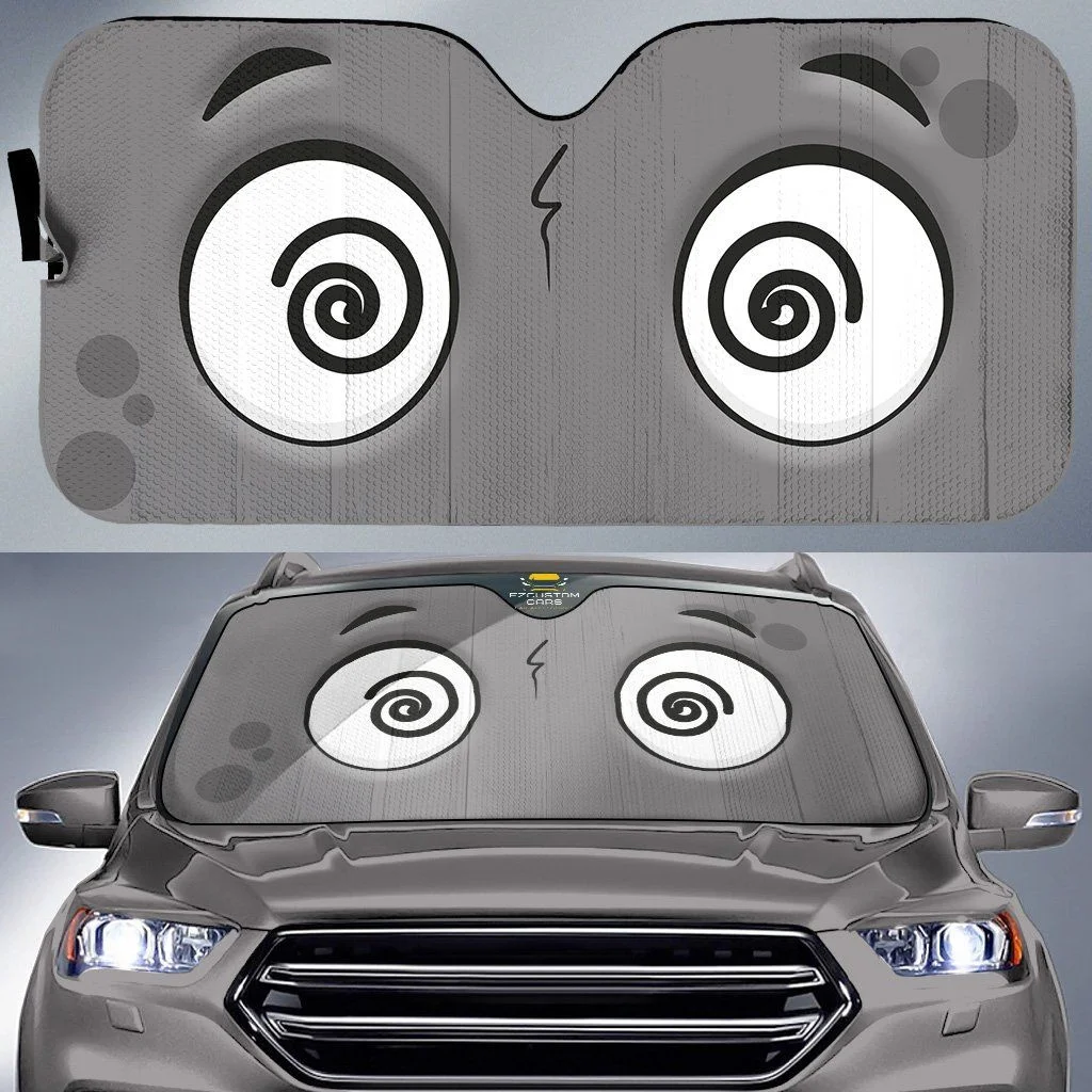 3D Cool Anger Eyes Printing Car Shades for Front Windows Stylish Car ...