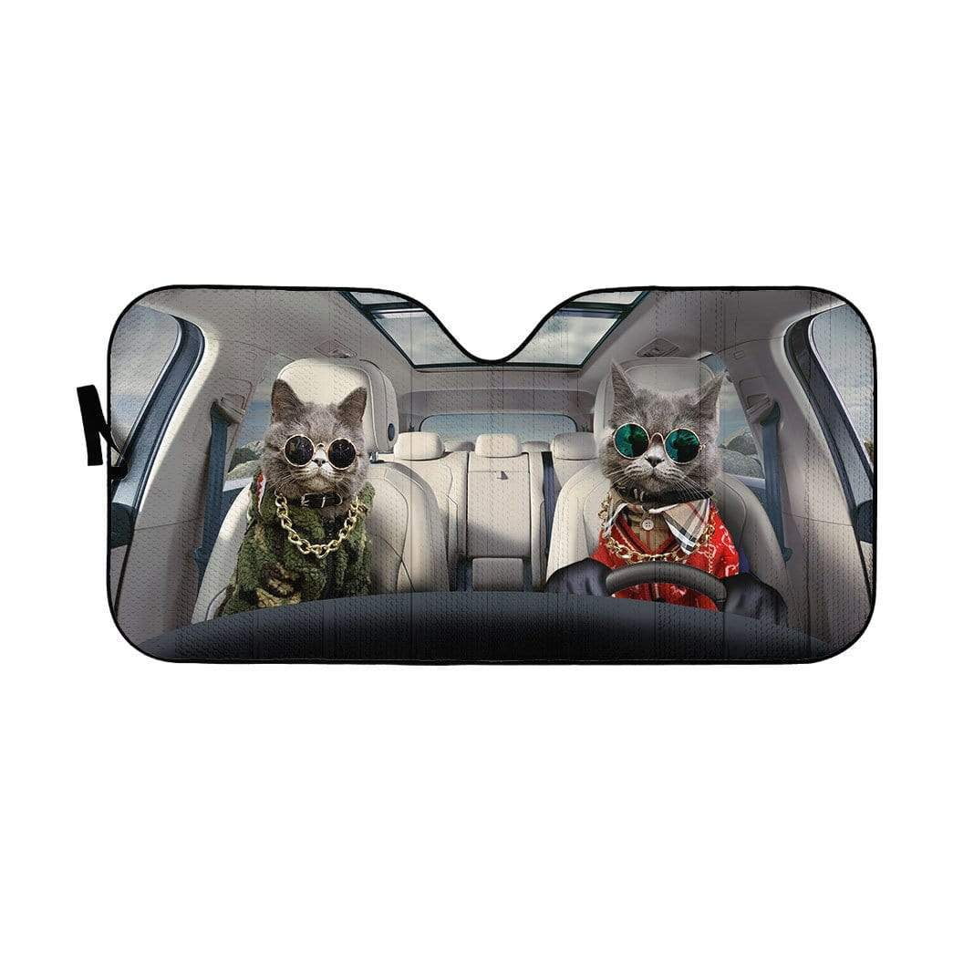 3D Cool Chartreux Cats Car Auto Sunshades Windshield Heat Protection ...