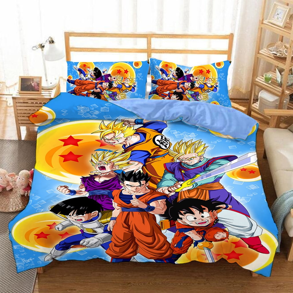3d Cool Dragon Ball Z Bedding Bed Set Twin Full Queen King Size Blue