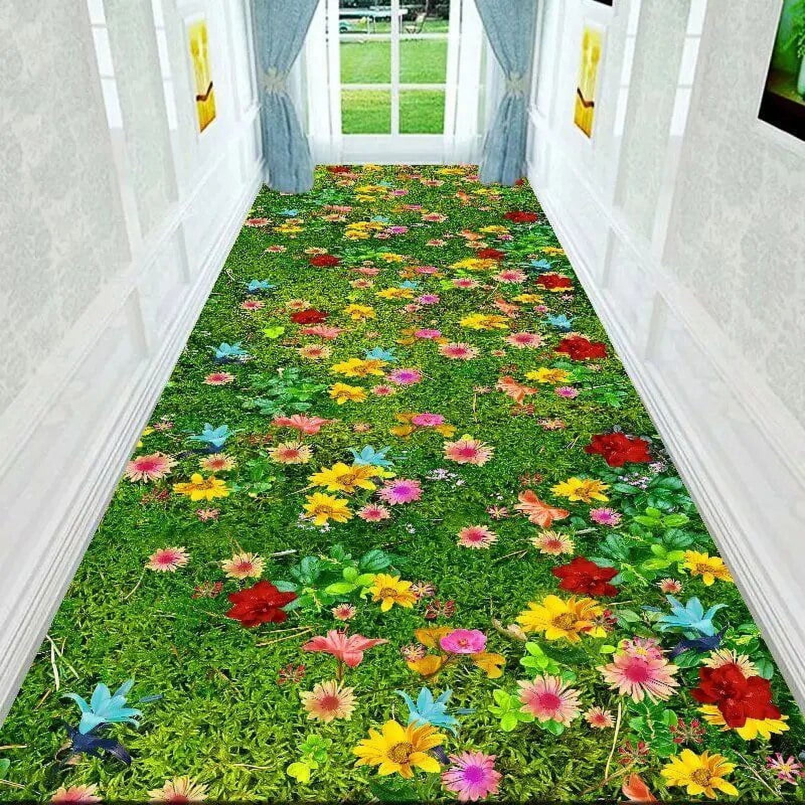 3D Corridor Green Garden Path Long Carpet Living Room Decoration Home ...