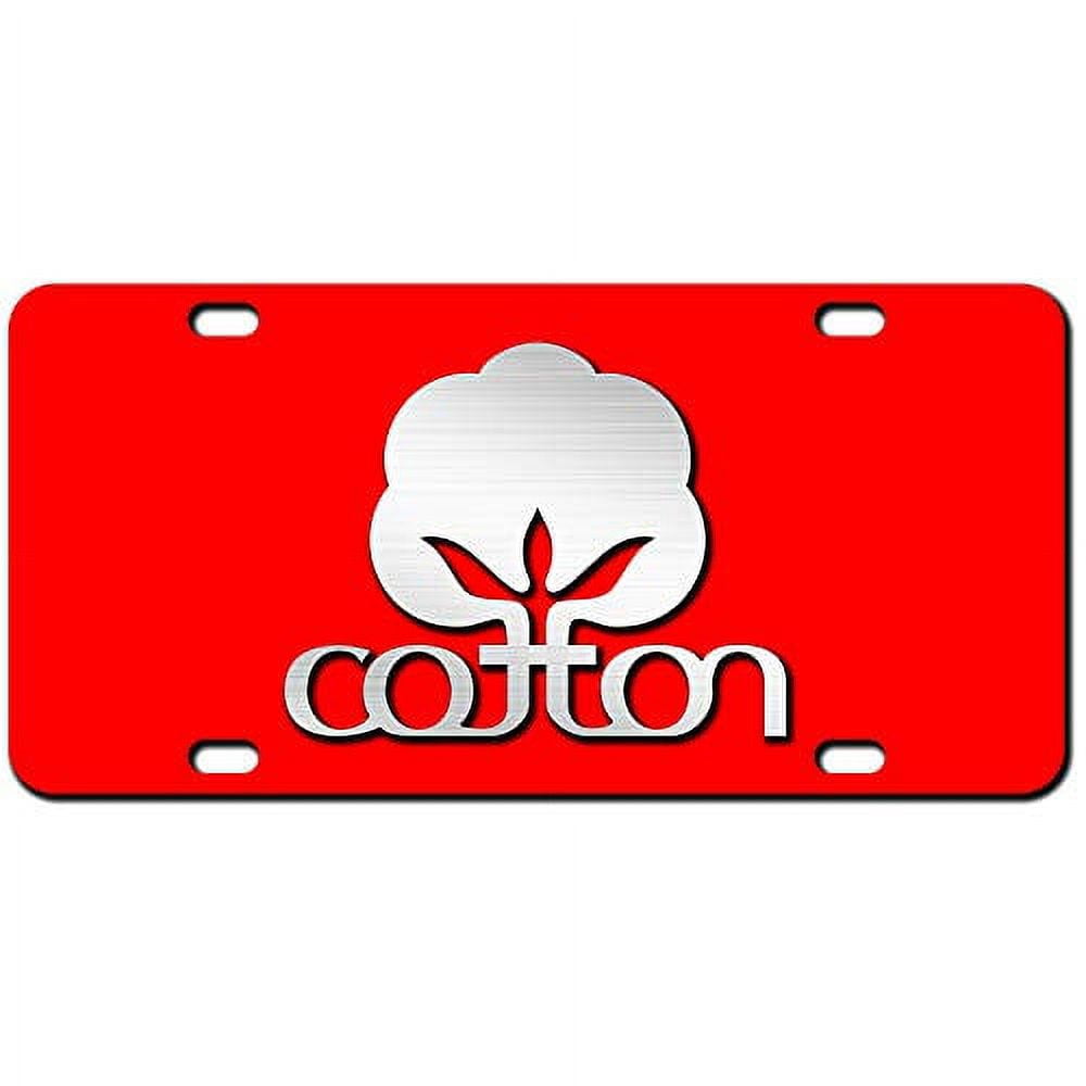 3D Cotton Farmer License Plate Brushed Aluminum Heavy Duty Cotton Car ...
