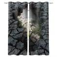 3D Cracked Ground Blackout Curtains for Bedroom/Living Room, Thermal ...