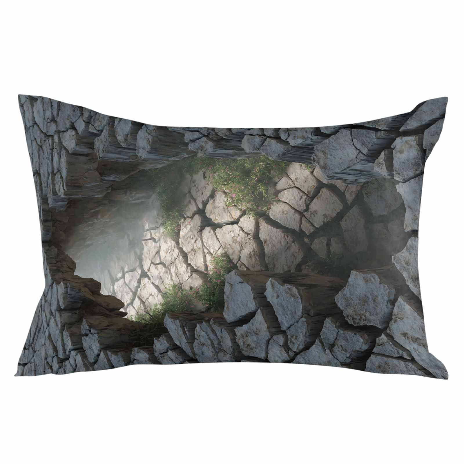 3D Cracked Ground Throw Pillow Cover 12 x 20 Inch Decorative Pillow ...