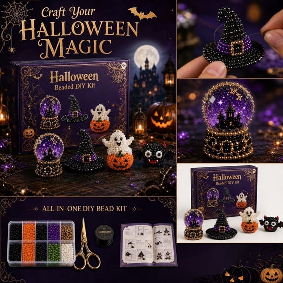 3D Craft Your Halloween DIY Kit Halloween Beading Craft Set Festive ...