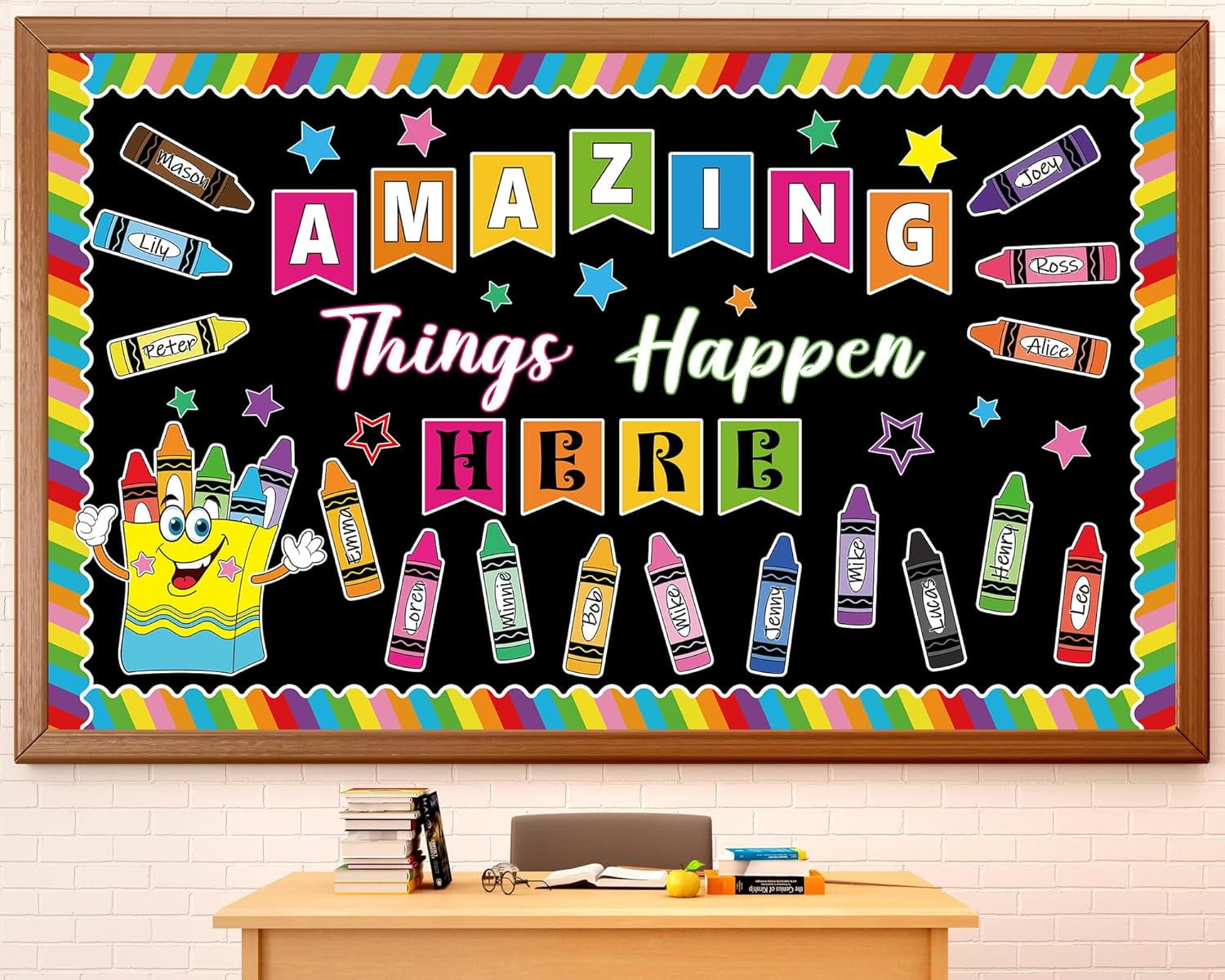 3D Crayon Bulletin Board Decorations Set Welcome Classroom Decor ...