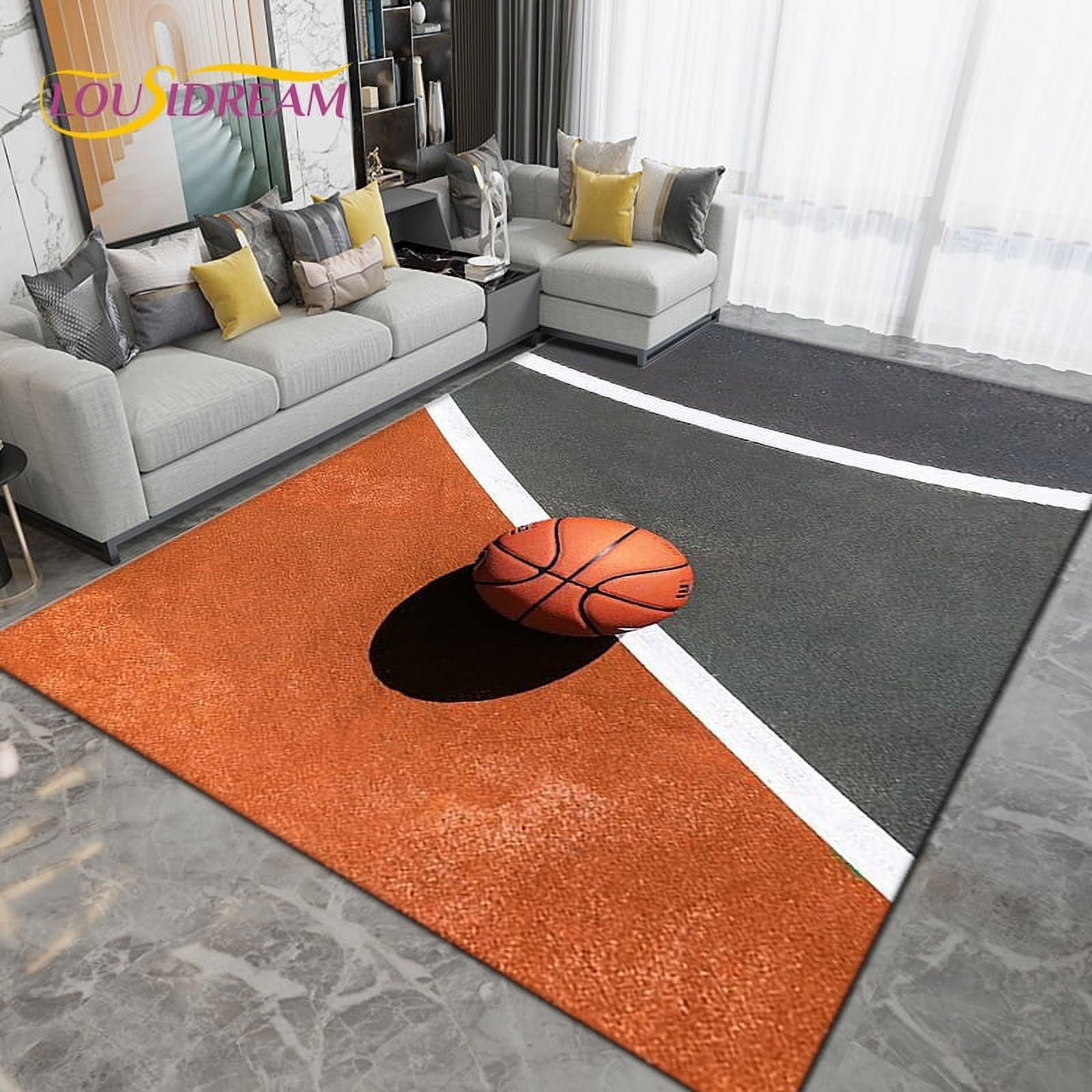 3D Creative Basketball Basketball Court Area Rug Carpet Rug for Living ...