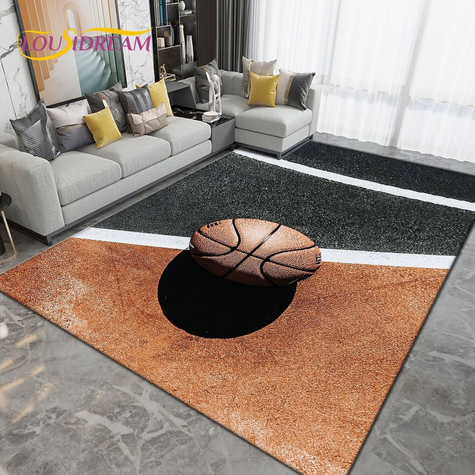 3D Creative Basketball Basketball Court Area Rug Carpet Rug for Living ...