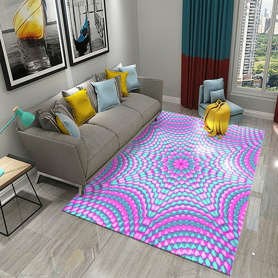 3D Creative Design Carpet Modern Art Rug Visual Space Rectangle Area Rugs Bedroom Simple Soft ...