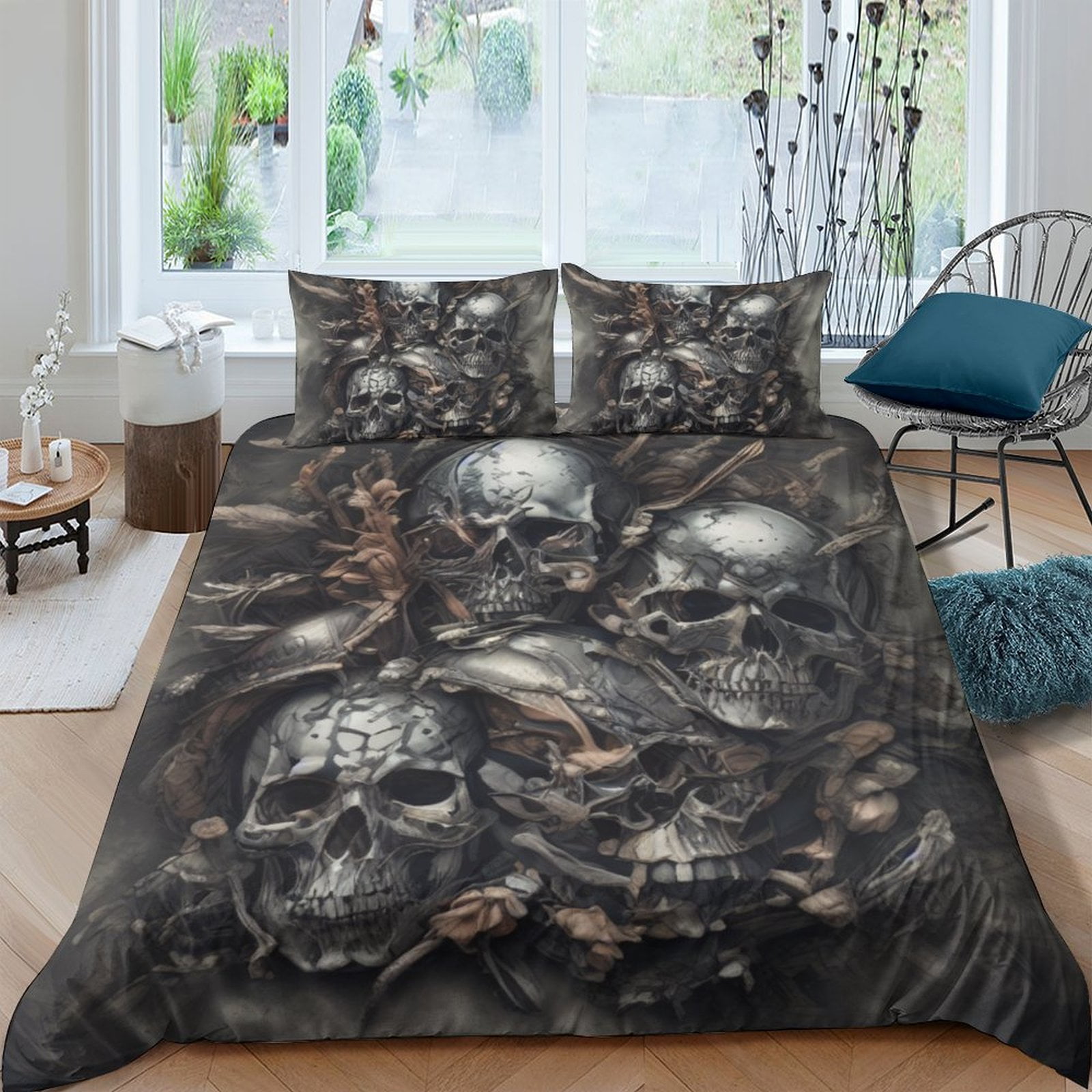 3D Creative Design Skull Print Duvet Cover Children Adult Bedroom Decor ...