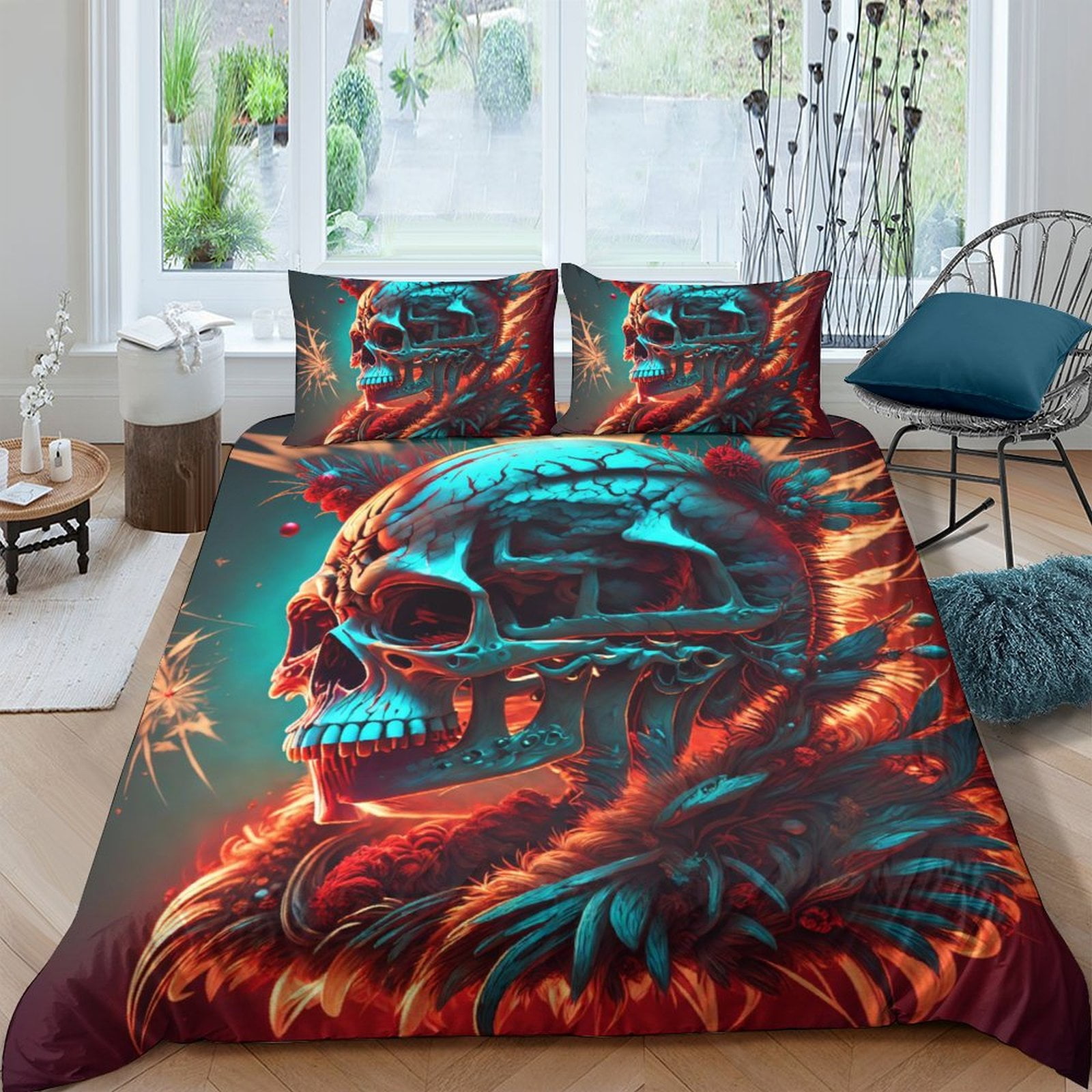 3D Creative Design Skull Print Duvet Cover Children Adult Bedroom Decor ...