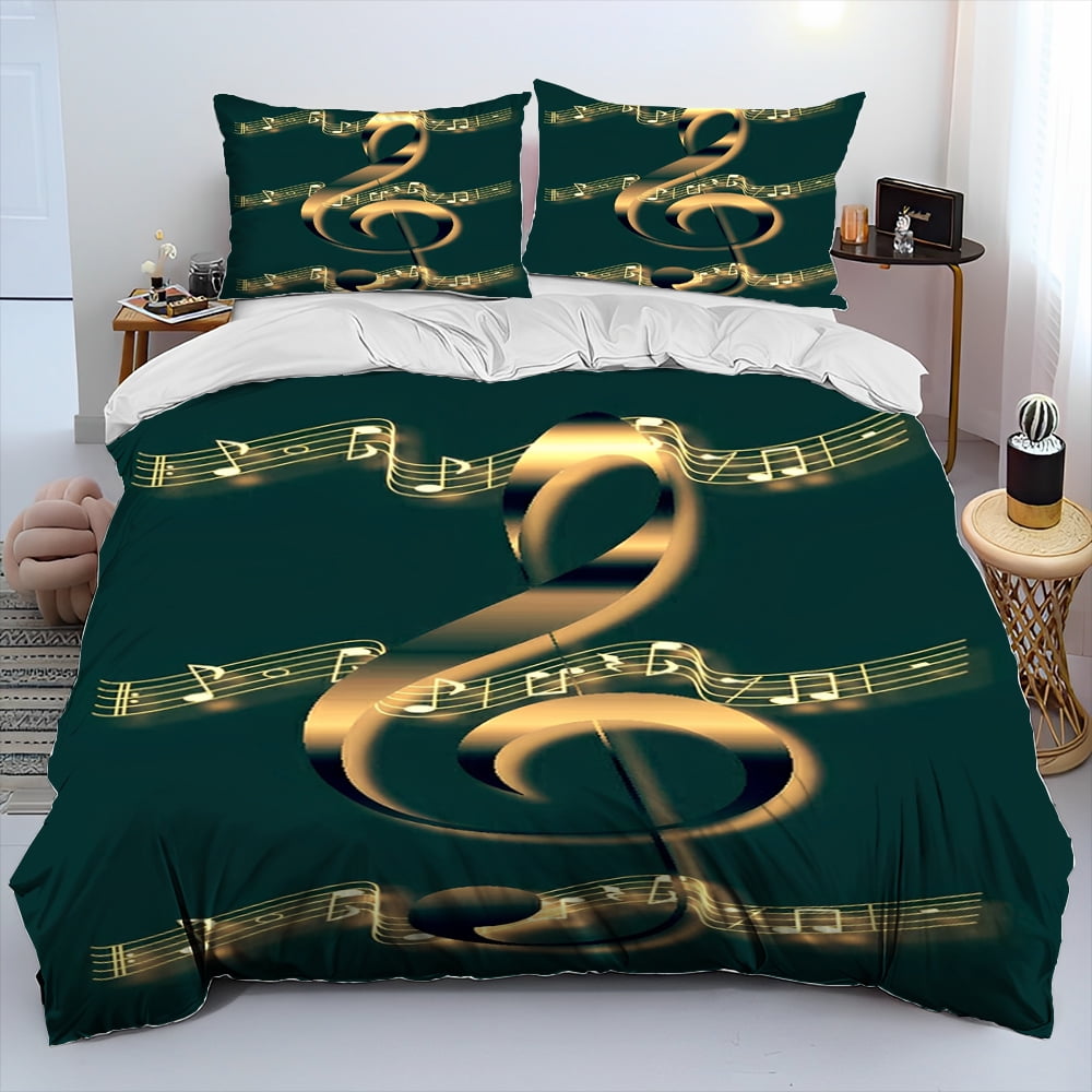3D Creative Music Notes Art Cartoon Comforter Bedding Set Duvet Cover ...