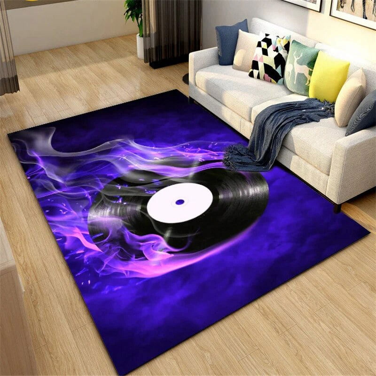 3D Creative Music Record Rug Living Room Carpet Home r Non-slip Kitchen ...