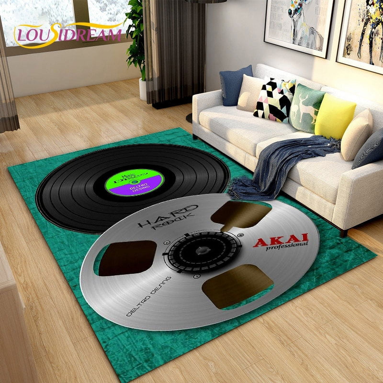 3D Creative Music Vinyl Record Area Rug Carpet Rug for Living Room ...