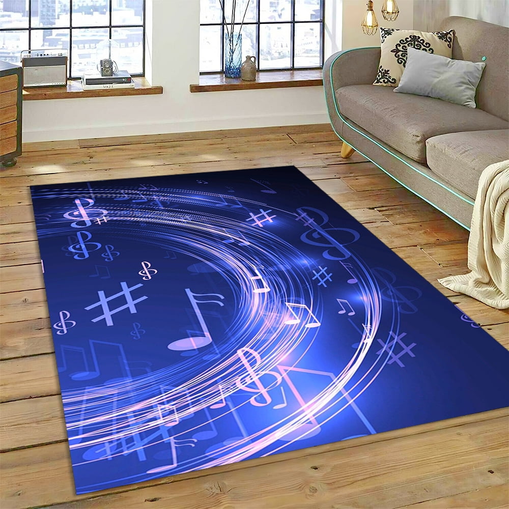 3D Creative Musical Note Piano Rug for Home Living Room Bedroom Sofa ...