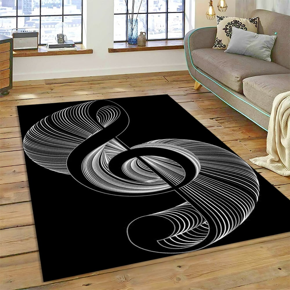 3D Creative Musical Note Piano Rug for Home Living Room Bedroom Sofa ...